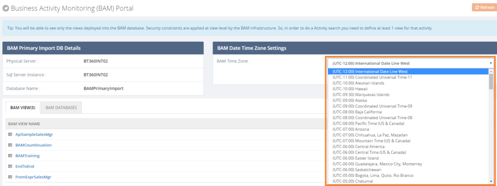 Set time zone in BizTalk360 BAM Portal and BAM Portal improvements