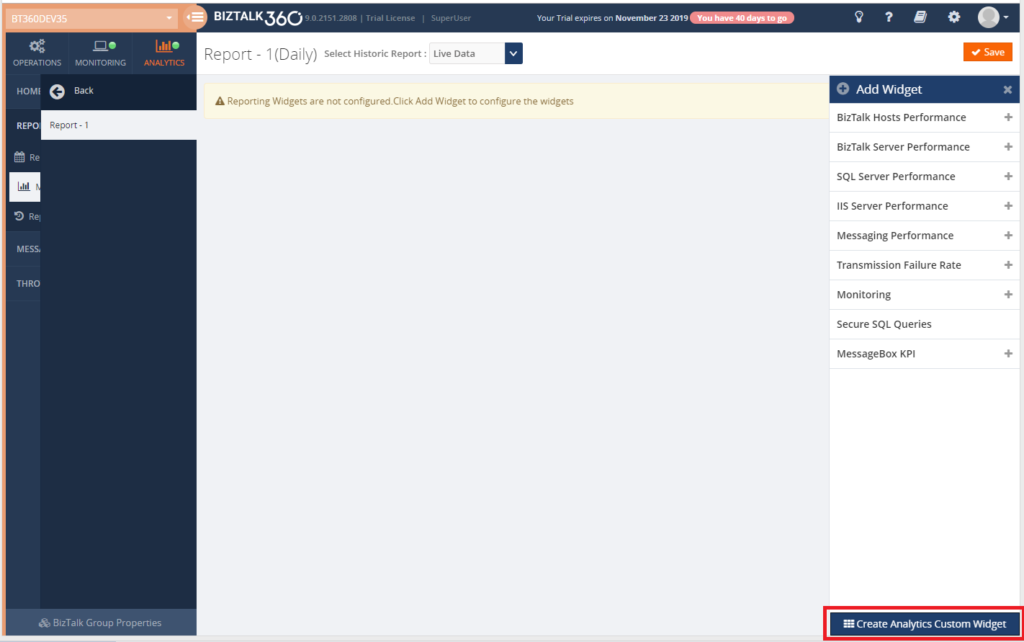 Analytics Custom Widgets in Reporting | BizTalk360 Blogs