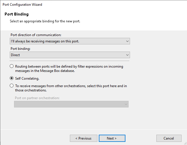 Configuring Self-Correlating Direct Bound Ports